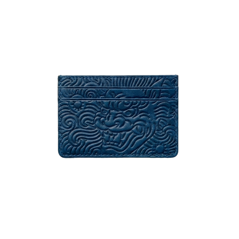 'ONI' EMBOSSED LEATHER CARD HOLDER | SORA KURO